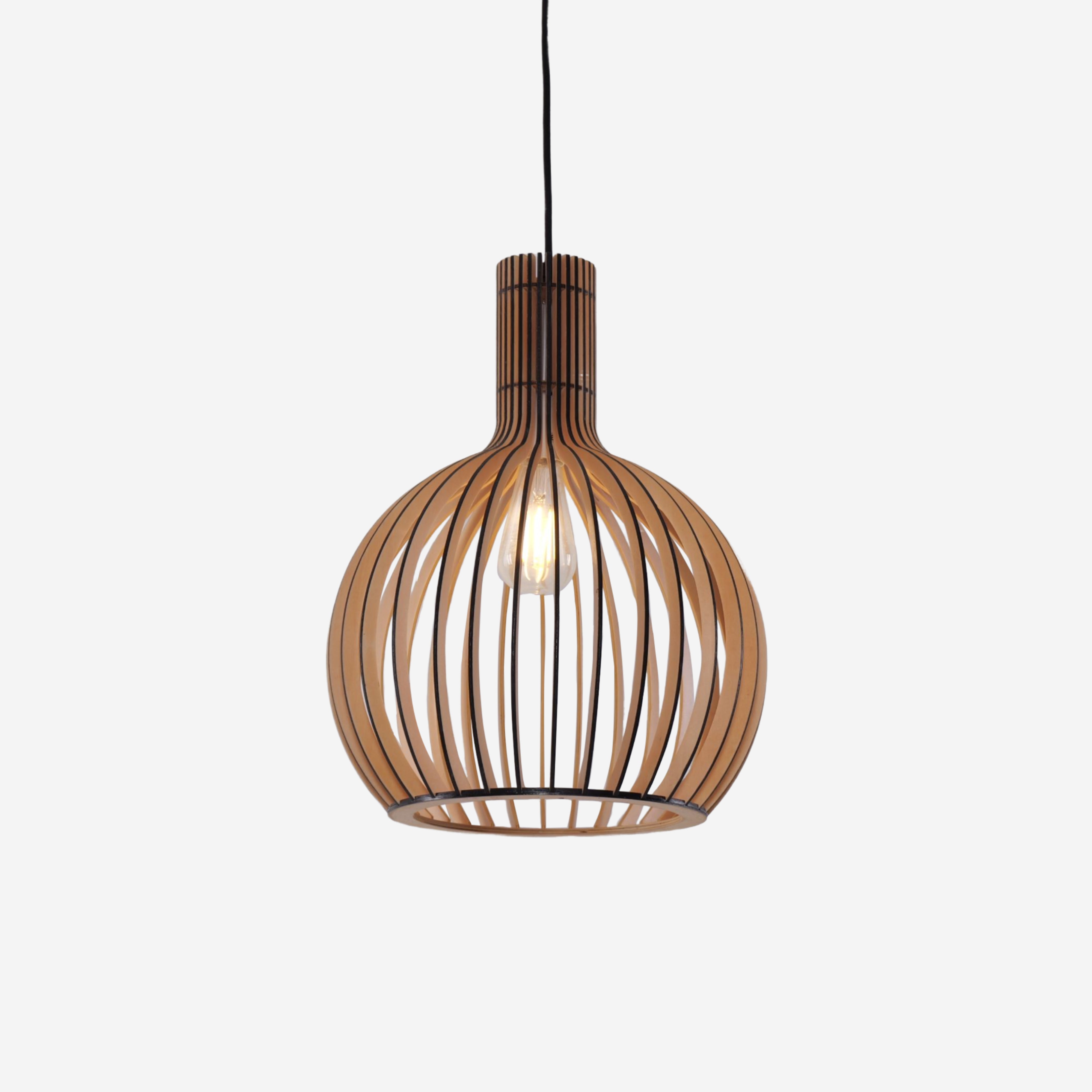 Shadome-Pendant Lights for Kitchen – Tonka Scandinavian LED Wood Penda ...