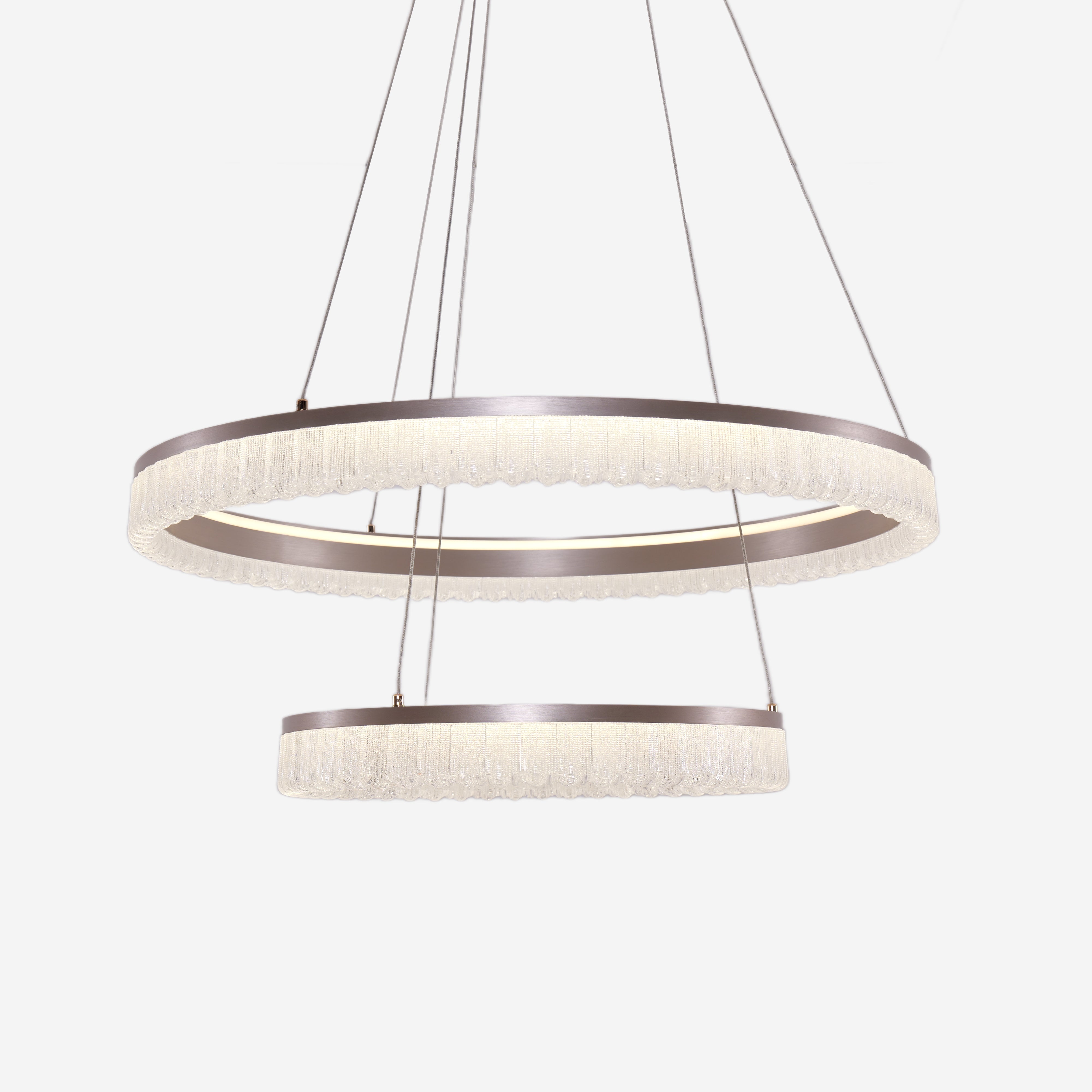 Red Aluminum Stepless Dimming Circular Pendant Light for Modern Interi ...